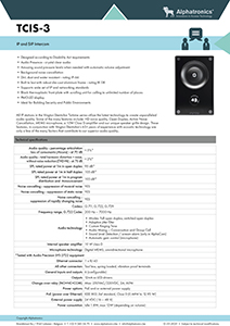 Alphatronics – Stentofon TCIS-3 intercom
